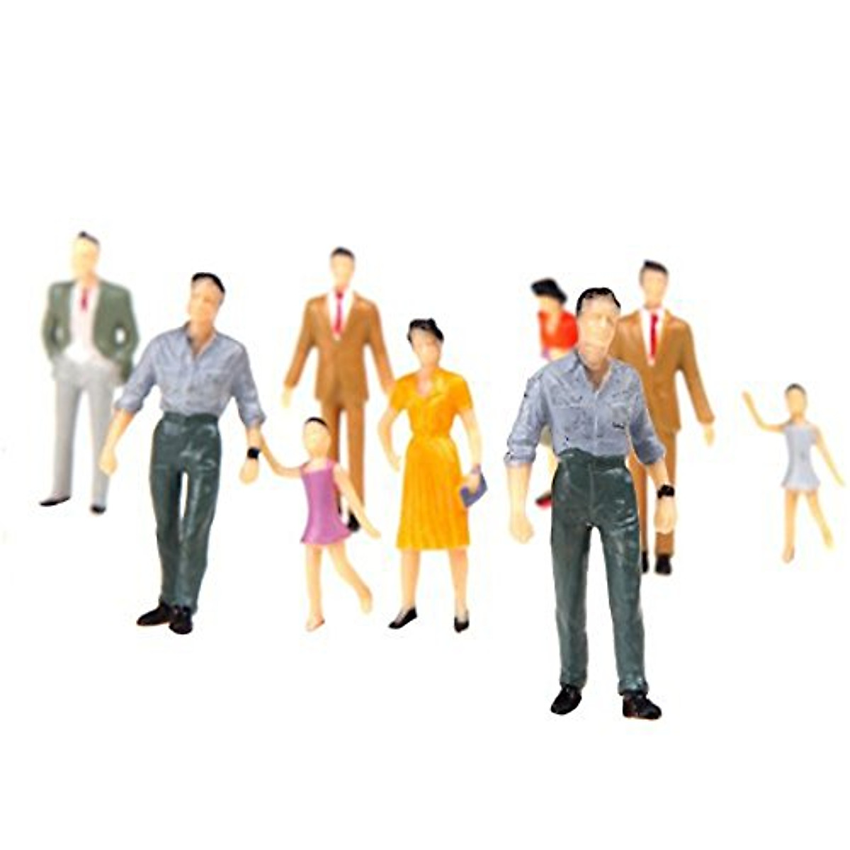 Pceewtyt 50pcs G Scale 1:30 Mix Painted Model People Train Park Street Passenger Figures, Multicolor, 055815A3