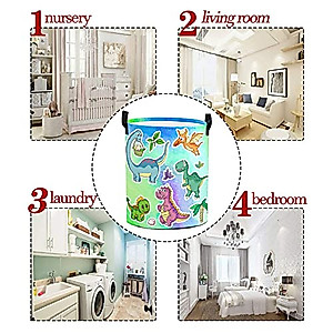 Personalized Cute Elephant Laundry Basket with Name Waterproof Foldable Storage Bin for Bathroom Home Office Cloth