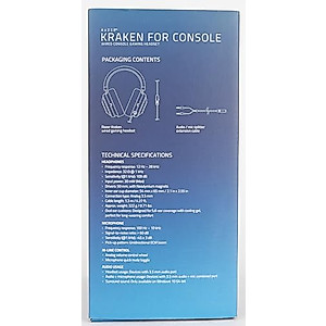 Razer Kraken for Console - Wired Console Gaming Headset (Custom-Tuned 50 mm Drivers, Cooling Gel-Infused Ear Cushions, Unidirectional Retractable Microphone, Cross-Platform) Black-Blue