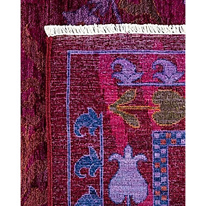 Solo Rugs Fine Vibrance, One-of-a-Kind Hand-Knotted Area Rug - Red, 9' 1" x 12' 0"