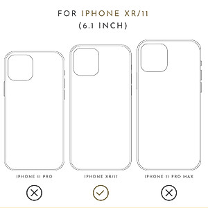 HABITU [Folio Collection 2022 Selene Crossbody Black Wallet Case for iPhone XR/11, Detachable Vegan Leather Magnetic Folio with Card Pockets, Mirror & Strap for Women, for Women