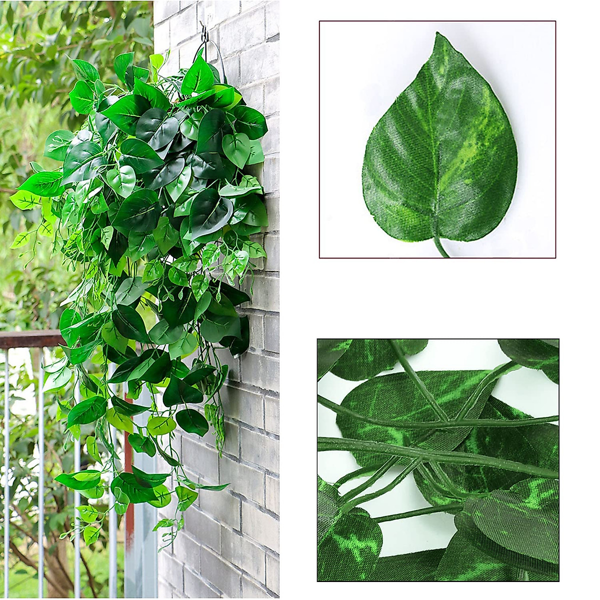 ZYIGYI 360 Feet 48 Pack Fake Greenery Hanging Garland, Ivy Leaf Plants, Vine Leaves, Fake Flowers Foliage for Bedroom Garden Wall Decor