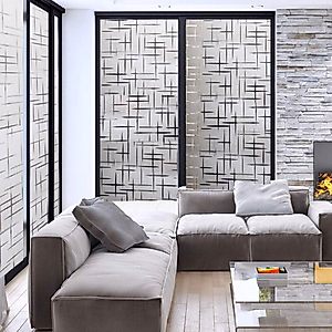 NIVIY Frosted Privacy Window Film Non Adhesive Window Static Cling Film Vinyl Removable Glass Window Covering for Home Office Rental Apartment (17.7" x 78.7")