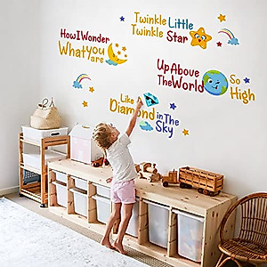 DEKOSH Nursery Wall Decor with Twinkle Twinkle Little Star Rhmye | Beautiful Design Wall Decals for Baby Nursery, Girls/Boys Bedroom