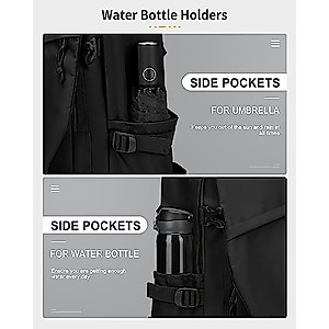 Black Laptop Backpack For Women Men 15.6 Inch Waterproof College Backpack With Laptop Compartment Aesthetic Backpack Purse For Women Anti Theft Work Backpack Rucksack Lightweight Computer Backpack