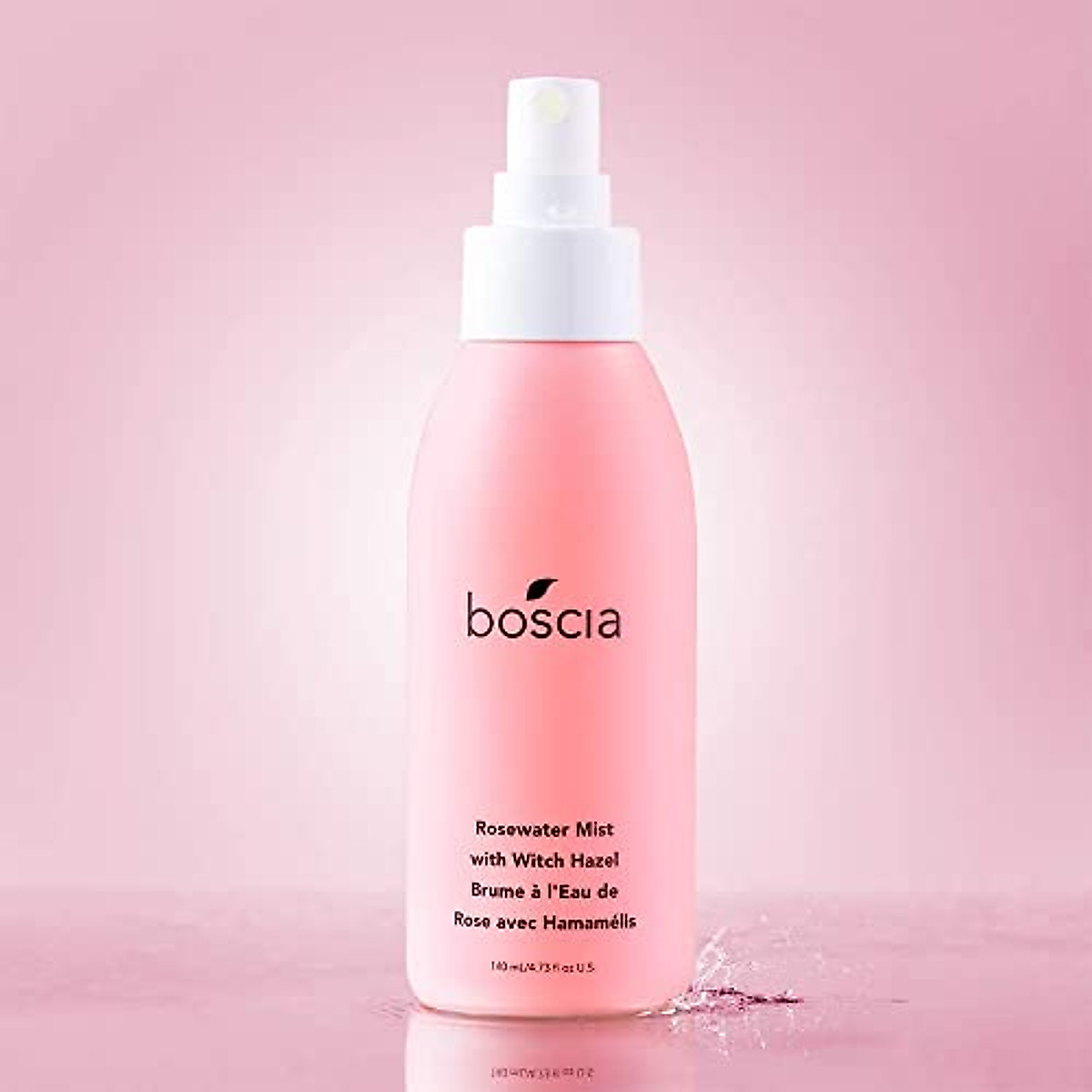 boscia Rosewater Mist with Witch Hazel, Vegan, Cruelty-Free, Natural and Clean Skincare, Alcohol-Free Face Toner with Rosewater, Witch Hazel and Aloe Vera, 4.73 Fl Oz (Pack of 1)