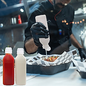 WAYDA Condiment Squeeze Bottles,6 Pack Squeeze Bottles for Sauces, Ketchup Salad Dressing Container, 17oz Plastic Bottles with Squeeze Top for Liquids, BBQ Sauce, Oil