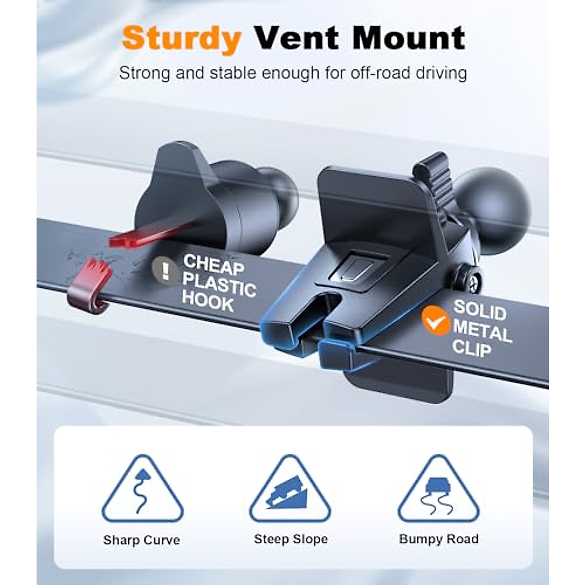 VICSEED for MagSafe Car Mount, Ultra- Strong Magnetic Phone Holder for Car Vent, 360° Hands-Free Magnet Cellphone Car Mount for Socket Grip, Fit for iPhone 15 14 13 12 Pro Max Plus Min