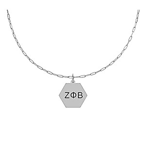 Sorority Shop Zeta Phi Beta Paperclip Necklace — ZPB Stainless Steel Sorority Gifts Necklace, Long-Lasting Zeta Phi Beta Gifts for Women