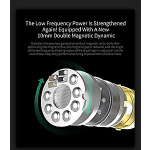 Kinboofi KZ ZSX in Ear Headphone Monitor, Hybrid HiFi Earphone with 5BA 1DD 6 Drivers, KZ Earbuds with Detachable 2 Pin Cable for Church Band Musician Singer(Black No Mic)