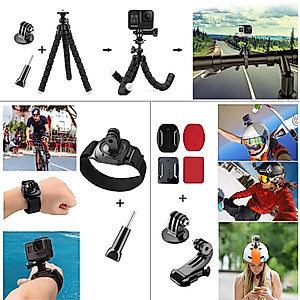 TANSUO 20-in-1 Action Camera Accessories for GoPro Hero 13 12 11 10 9 8 Max 7 6 5 4 Black GoPro 2018 Session Fusion Silver White Insta360 DJI SJCAM APEMAN AKASO and Others Cameras