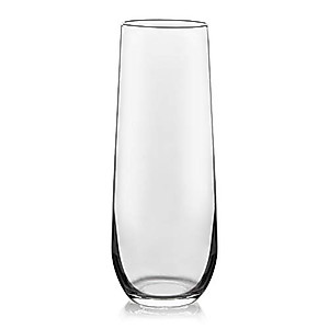 Libbey Stemless Champagne Flute Glasses, 8.5-ounce, Set of 12