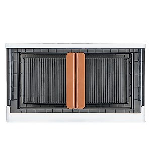 Ezee Space Stackable Storage Bins with Wheels - (1-Pack) - Stackable Storage Drawers - (19-Gal) - Collapsible storage bins with lids - Multifunctional Foldable storage boxes with doors