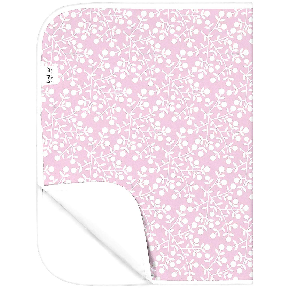 Kushies Deluxe Waterproof Changing Pad Liners - 20 x 30 inches Baby Changing Table Liners - Baby Changing Pads - Diaper Changing Flat Liner Pad Waterproof Portable (Pink Berries)