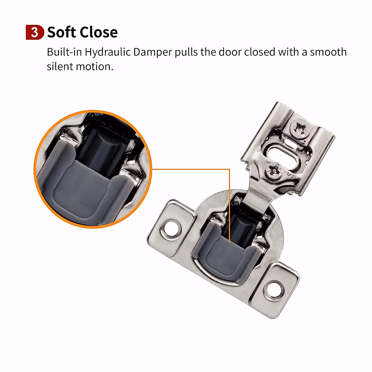 STIANC 50 Pack 1/2" Overlay 2D Soft Close Hinges for Face Frame Kitchen Cabinet, 3 Way Adjustability, Quiet Self-Shut Door,105 Degree