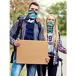 10 Pieces Seamless Bandanas Face Cover Magic Scarf Neck Gaiter Seamless Dustproof Neck Warmer Headbands (Camouflage Style)