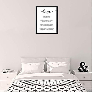 Andaz Press Unframed Black White Wall Art Decor Poster Print, Bible Verses, Love ... always protects, always trusts, always hopes, always perseveres. Love never fails. 1 Corinthians 13:4-8, 1-Pack