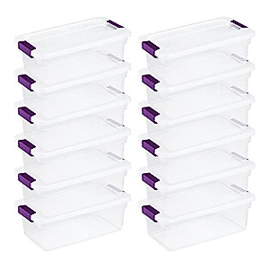 Sterilite 66 Quart Clear Latch Lid Storage Container Tote, 6 Pack, and 6 Quart Clear Latch Lid Storage Container Tote, 12 Pack for Home Organization