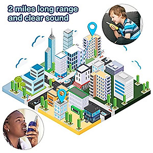 Walkie Talkies for Kids, QNIGLO 2KM Rechargeable Walkie Talkies for Kids 3-12 Years Old, Perfect Christmas Birthday Gifts Toys Kids Walkie Talkies 2 Pack for Outdoor Camping, Walking, Hiking