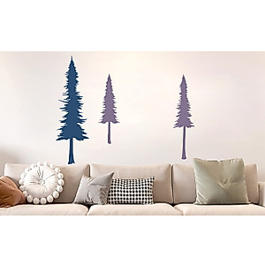 Large Pine Tree Wall Stickers Ever Green Tree Wall Decals Peel and Stick Forest Pine Tree Nursery Room Art Kids Room Bedroom Decoration