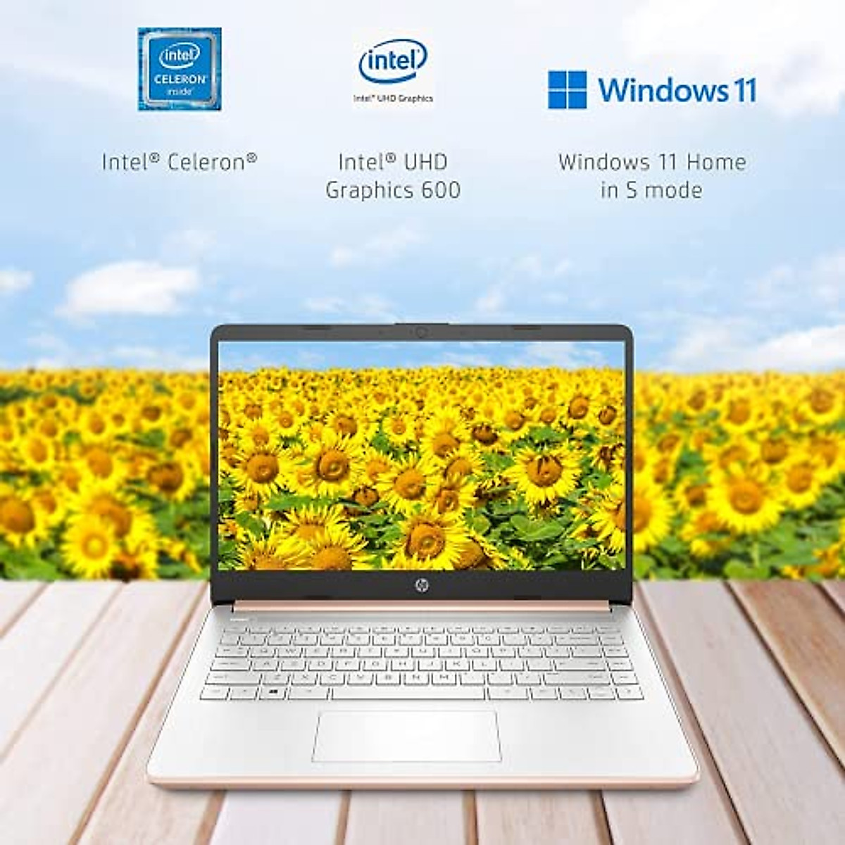 HP Latest Stream 14'' HD Laptop, Intel Celeron Processor, 4GB Memory, 64GB eMMC, Fast Charge, HDMI, Up to 11 Hours Long Battery Life, Office 365 1-Year, Win S, Microfiber Bundle, Pink Gold 4GB RAM