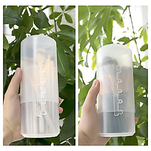 OCHEAL 2 Pack Transparent Plastic Makeup Brush Holders, Dual Use, Lightweight, Spacious