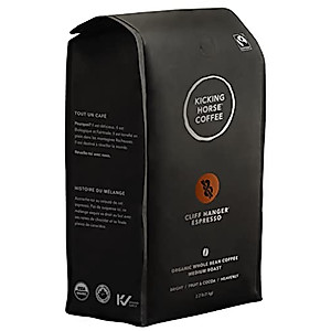 Kicking Horse Coffee, Cliff Hanger Espresso, Medium Roast, Whole Bean, 2.2 Pound - Certified Organic, Fairtrade, 35.2 Ounce