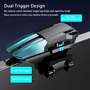 PUBG Mobile Controller, GOFOYO Auto High Frequency Click Mobile Gaming Controllers for PUBG/Fortnite/Rules of Survival Gaming Grip and Gaming Joysticks for Android iOS Phone