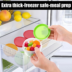 12 Pack 8oz Small Containers with Lids, Reusable Plastic Dressing Containers for Snack and Puree Salad Dressing Container to Go Deli Containers Freezer Condiment Containers Dishwasher Safe BPA Free
