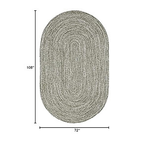 Superior Kinallen Reversible Braided Oval Indoor/Outdoor Area Rug for Living Room Bedroom Office Kitchen Dining Washable Rugs, 6' x 9', Green-White