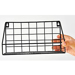 Home-X Rustic Metal Wall Floating Shelf, Small Floating Shelves for Wall, Hanging Shelf for Bedroom, Bathroom, Kitchen-9”Lx4”Wx5.5”H