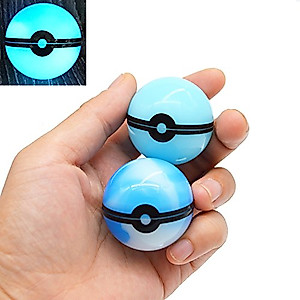 Glow in Dark Pokeball Wax Oil Silicone Jar Nonstick Herb Stash Container for Storage Sticky Concentrations,Pill,Lip Balm (Glowing Pokeball)