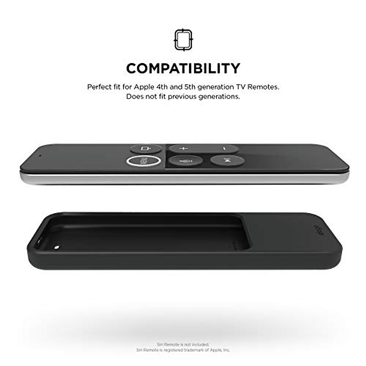 elago R2 Slim Case Compatible with Apple TV Siri Remote 1st Generation (Black) - Slim Design, Scratch-Free Silicone, Shock Absorption, Full Access