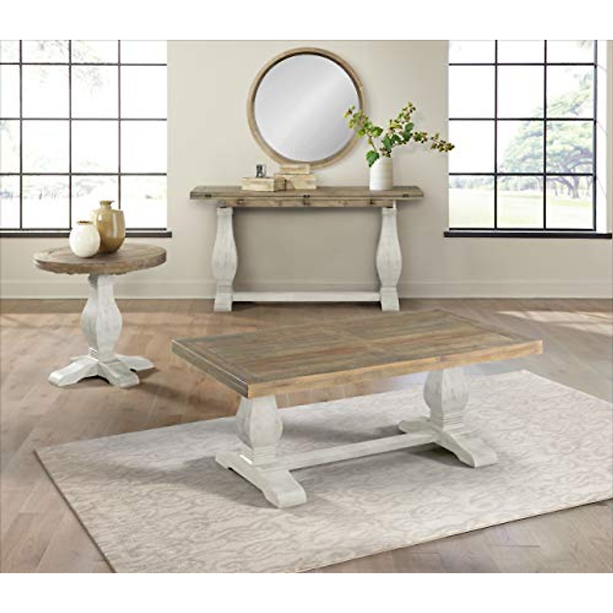 Martin Svensson Home Napa, End Table, White Stain and Reclaimed Natural