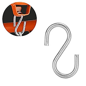 Tissting 20 Pcs M3 S Shaped Hooks Heavy Duty Stainless Steel Hanging Hooks Multi Purpose Hooks for Basketball Hoop Garden Bedroom(36.8mm / 1.6in)