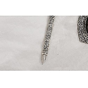 Mersuii Calligraphy Pen Set, Retro Writing Quill Pen and Ink Set Dip Feather Pen Set with 5 Spare Nibs, Ink, Pen Holder for Signatures, Drawing, Writing, Gift