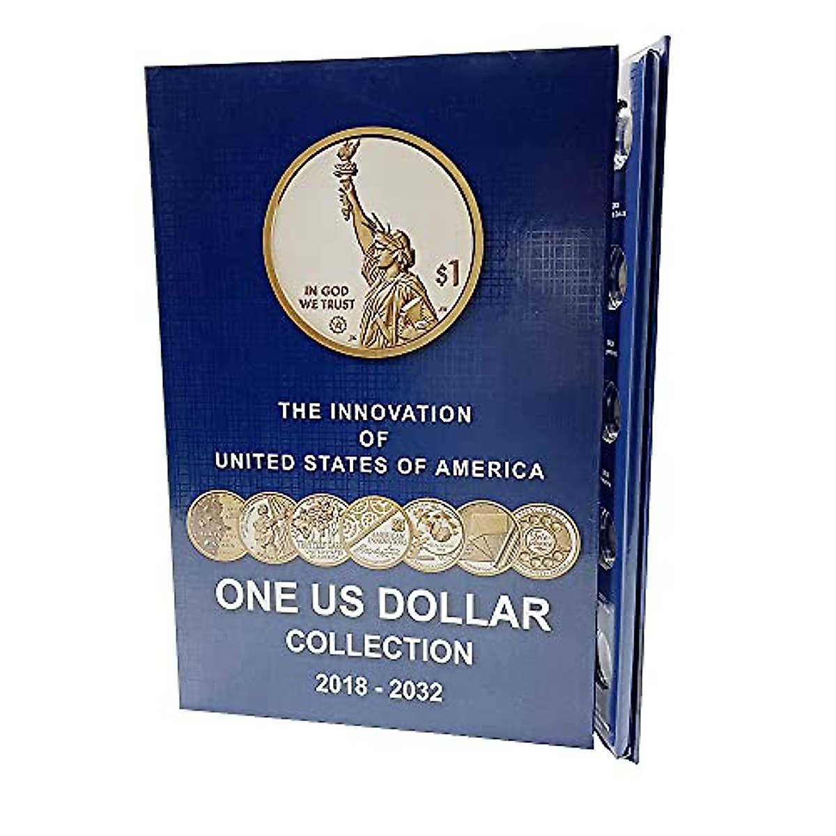Ewind 2020 Hardcover with Foam Inner Coin Collection Album for USA Coins (Innovation Dollar), 253mm x 354mm x 21mm
