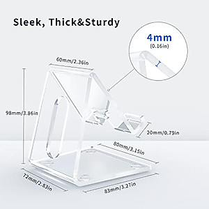 DARENYI Acrylic Cell Phone Stand for Desk, Clear Phone Holder Dock for Desk, Compatible with iPhone 13 12 11 Pro Max XR XS X SE 8 iPad All Android Phones Tablets
