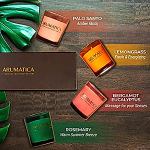 ARUMATICA Premium Aromatherapy Candles - Scented Candle Gift Set for Women - Aroma Fragrant Meditation Candles for Stress Relief, Comfort, & Relaxation - Self Care Gifts for Women (4 Packs, 20 oz)