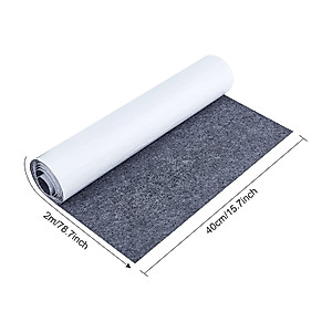BENECREAT 15.5 x 78.5 Dark Gray Adhesive Felt Sheets Fabric Sticky Sheets Fabric Peel Stick for DIY Costume Making and Jewelry Box
