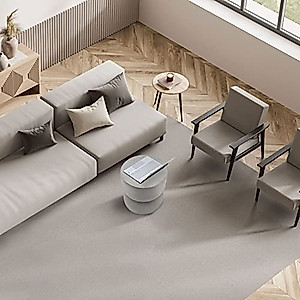 KEVINSPACE Concrete Accent Table, Outdoor Side Table for Patio, Modern Round End Table Decorative Garden Stool Plant Stand, Suitable for Indoor & Outdoor, 14.6" x 14.6" x 17"