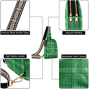 Women Crossbody Sling Backpack St-patrick-british-green-plaid Girl Chest Bag Daypack for Hiking Traveling