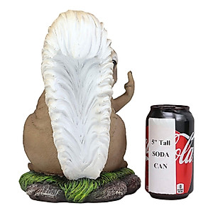 Ebros Gift Large Rude Squirrel Pointing Middle Finger with Acorn Nutty Welcome Guest Greeter Statue 10" Tall Whimsical Woodlands Funny Animal Squirrels Chipmunks Flipping Off Home Decor Figurine