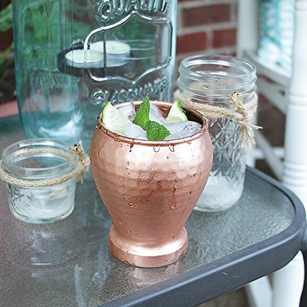 Alchemade 100% Pure Copper Tumbler - 16 Ounce Derby Cup Without A Handle For Mint Juleps, Cocktails, Mixed Drinks, Or Your Favorite Beverages - Keeps Drinks Cold