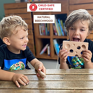 Montessori Wooden Cheese Lacing and Threading Activity Toy: Early Educational Fun for Babies, Toddlers, Boys, and Girls