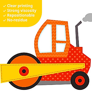 DECOWALL DS-8012 Construction Site Cars Island Kids Wall Stickers Wall Decals Peel and Stick Removable Wall Stickers for Kids Nursery Bedroom Living Room (Small) d?cor