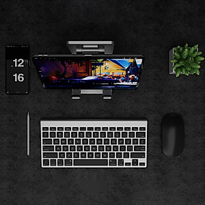 DREWCHAN Stand Holder for Desk Adjustable Aluminum Stand Holder Unversal Cell Phone Dock Home Office Desk Accessories Compatible with iPad Pro 11, 12.9/iPad 10.9 10th; Surface Pro (Grey)