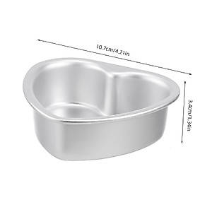 Luxshiny 5pcs Heart Cake Mold, Aluminum Heart Pans Heart Cake Pan Heart Shape Baking Pan for Cake Chocolate Dessert