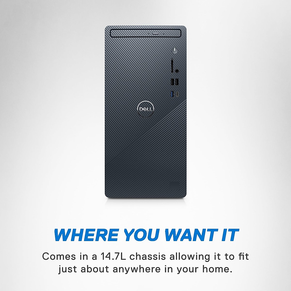 Dell Inspiron 3020 Desktop - Intel Core i7-13700, 1TB SSD + 1TB HDD, 16GB DDR4 RAM, DVD RW, Intel UHD 770 Graphics, Windows 11 Pro, 1 Year Premium Support + 6 Months Migrate - Mist Blue