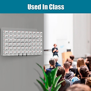 Cell Phone Lockers 40 Slots for Classroom, Clear Acrylic Phone Storage Cabinet Wall Mounted with Locks, Key, Number for Employee Office School Factory (60 Slots)